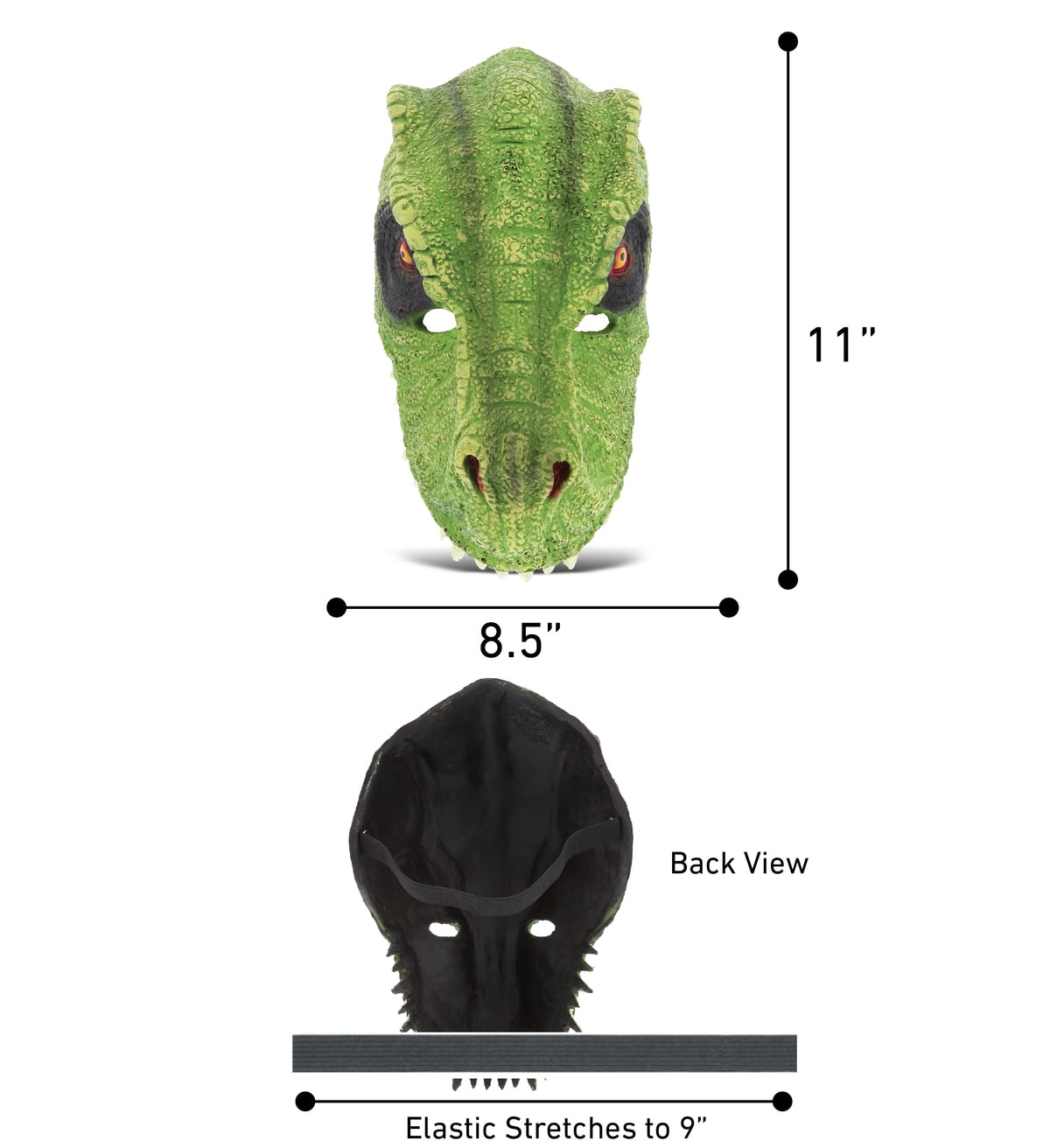 Green T-Rex Dinosaur Mask | Fossils for Sale